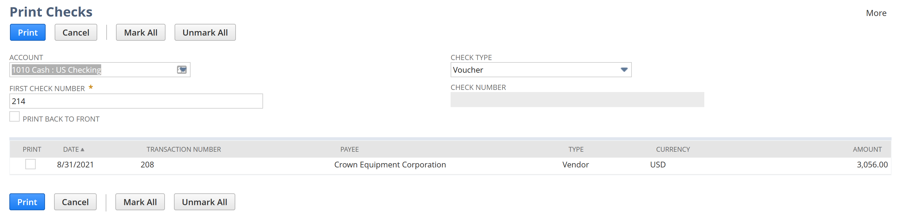 How To Re print A Check In Netsuite ProjectLine Knowledge Base